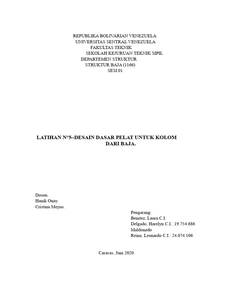 Desain Pelat Dasar Kolom Baja | PDF