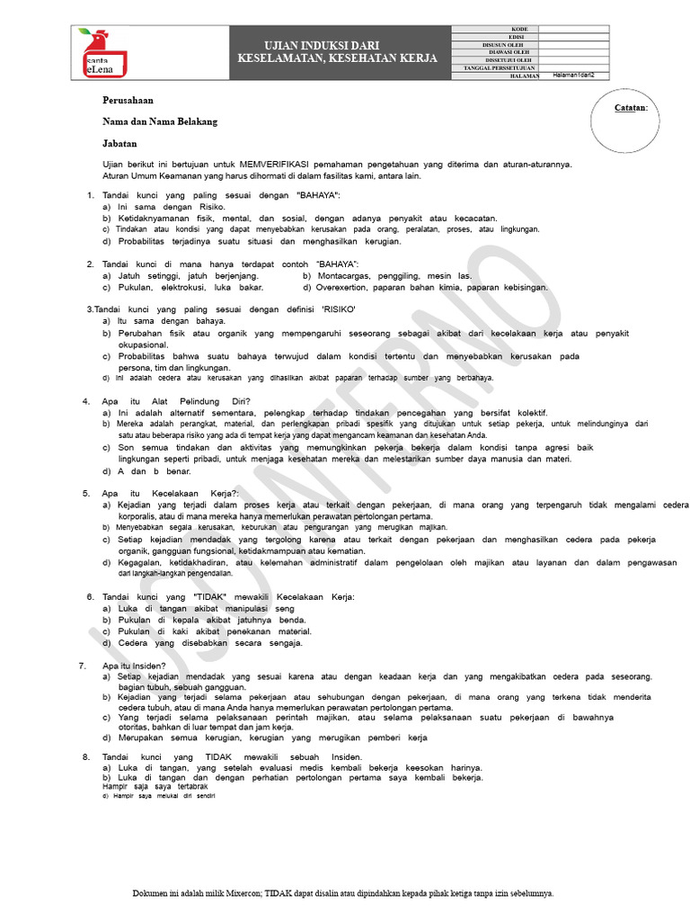 SIG-EXA-01 Ujian Induksi SST | PDF