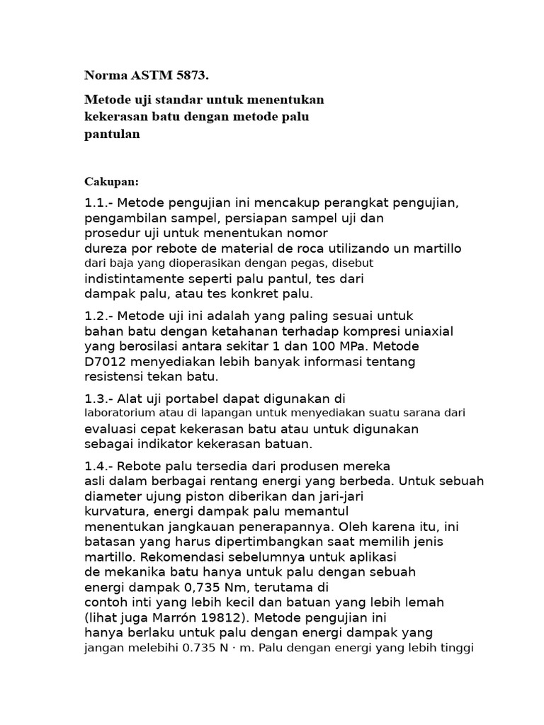 ASTM-D5873 Palu Schmidt | PDF