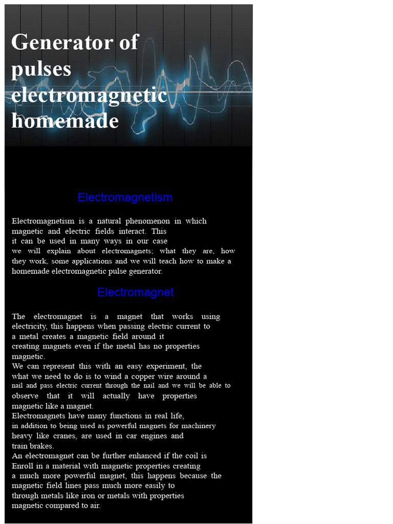 Homemade Electromagnetic Pulse Generator | PDF