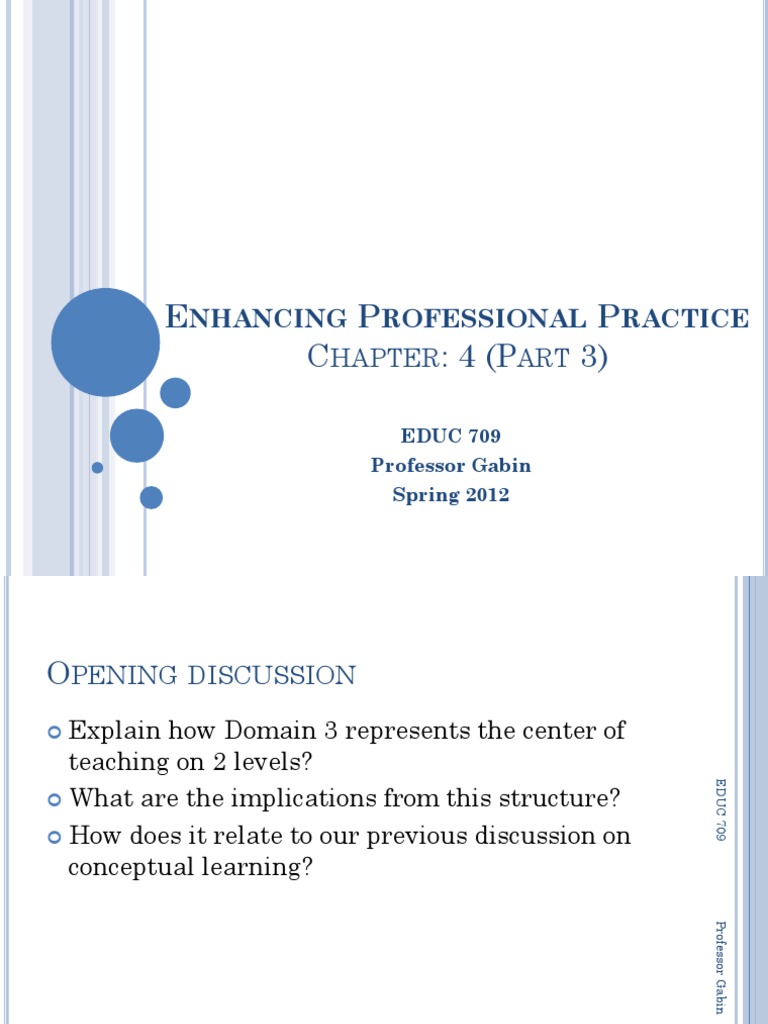 ENHANCING PROFESSIONAL PRACTICE CHAPTER 4 | PDF | Educational ...