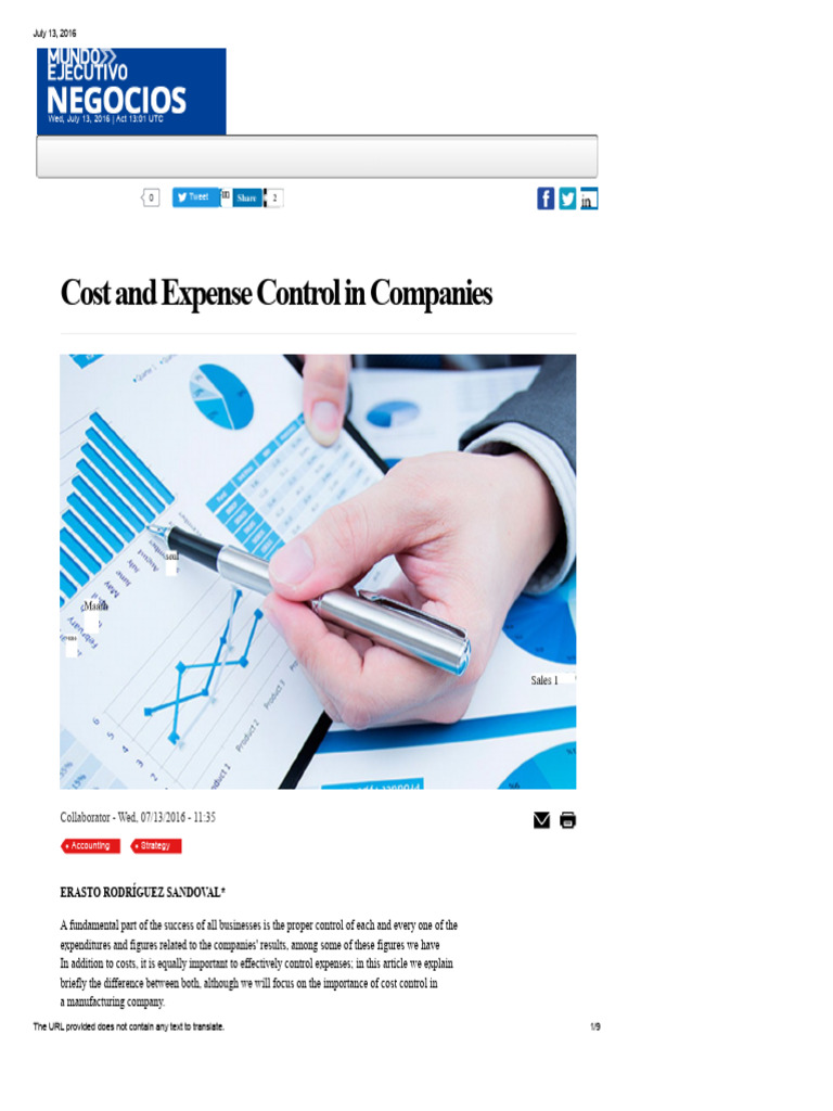 Cost and Expense Control in Executive World Companies | PDF | Expense ...