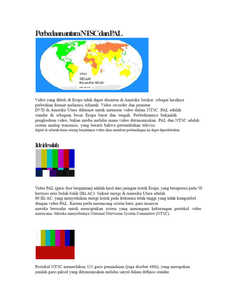 Format NTSC, PAL Dan Perbedaan Antara Format 1080p Dan 1080i | PDF