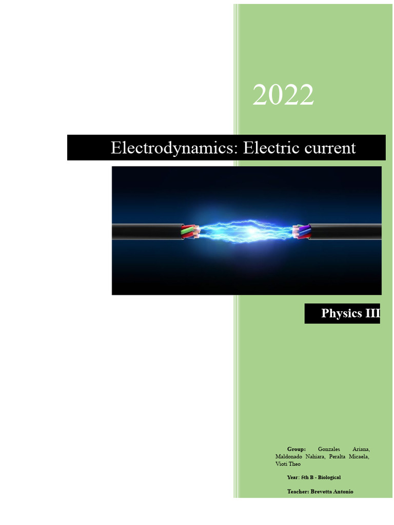 Understanding Electric Current in Electrodynamics | PDF | Electric Current | Voltage