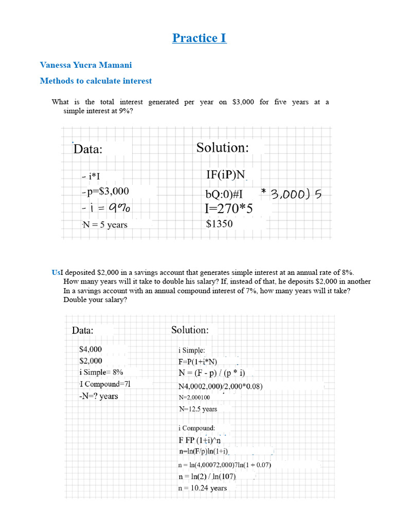 Practice I Simple Interest.docx | PDF