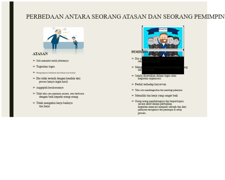 Perbedaan Antara Bos Dan Pemimpin | PDF
