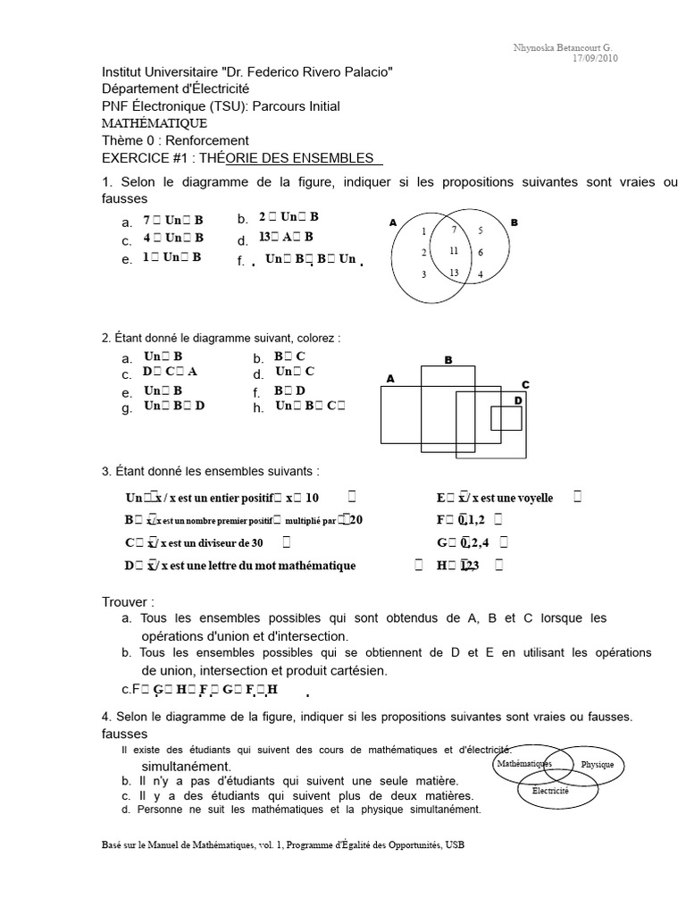 Exercices de Mathématiques Trajet Initial | PDF | Théorie des nombres ...