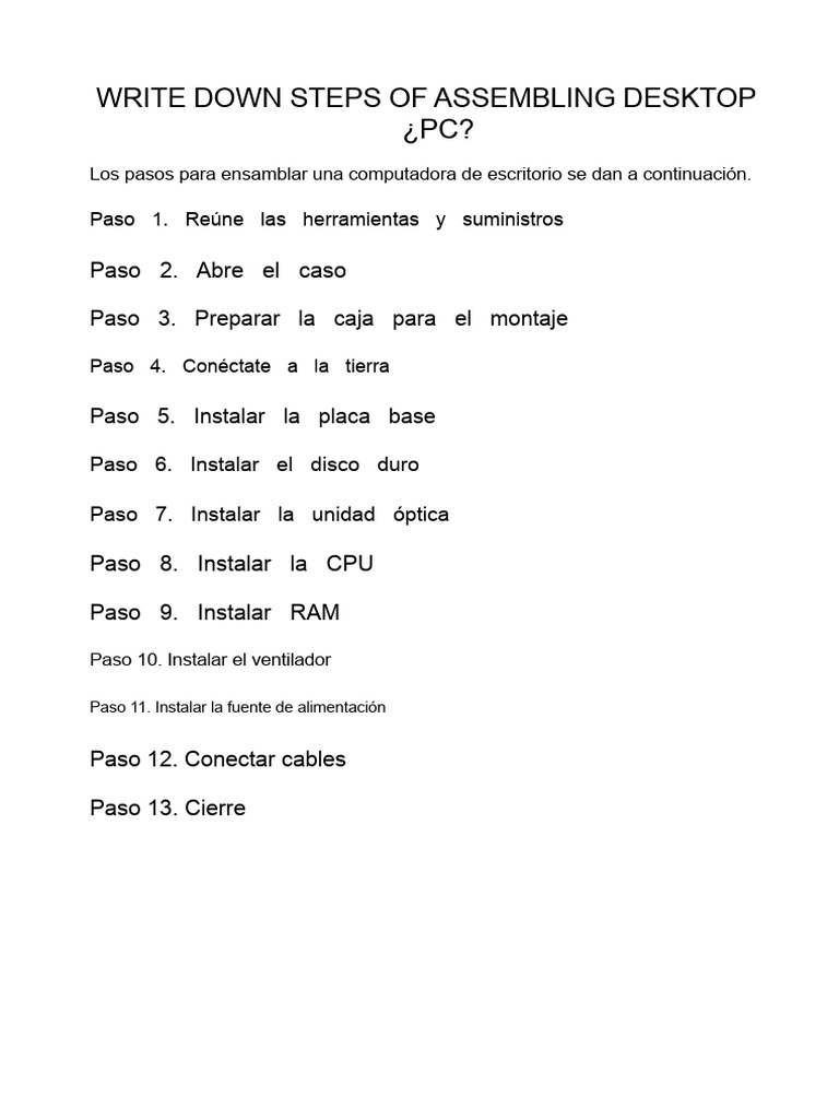 Ensamblar Una PC | PDF