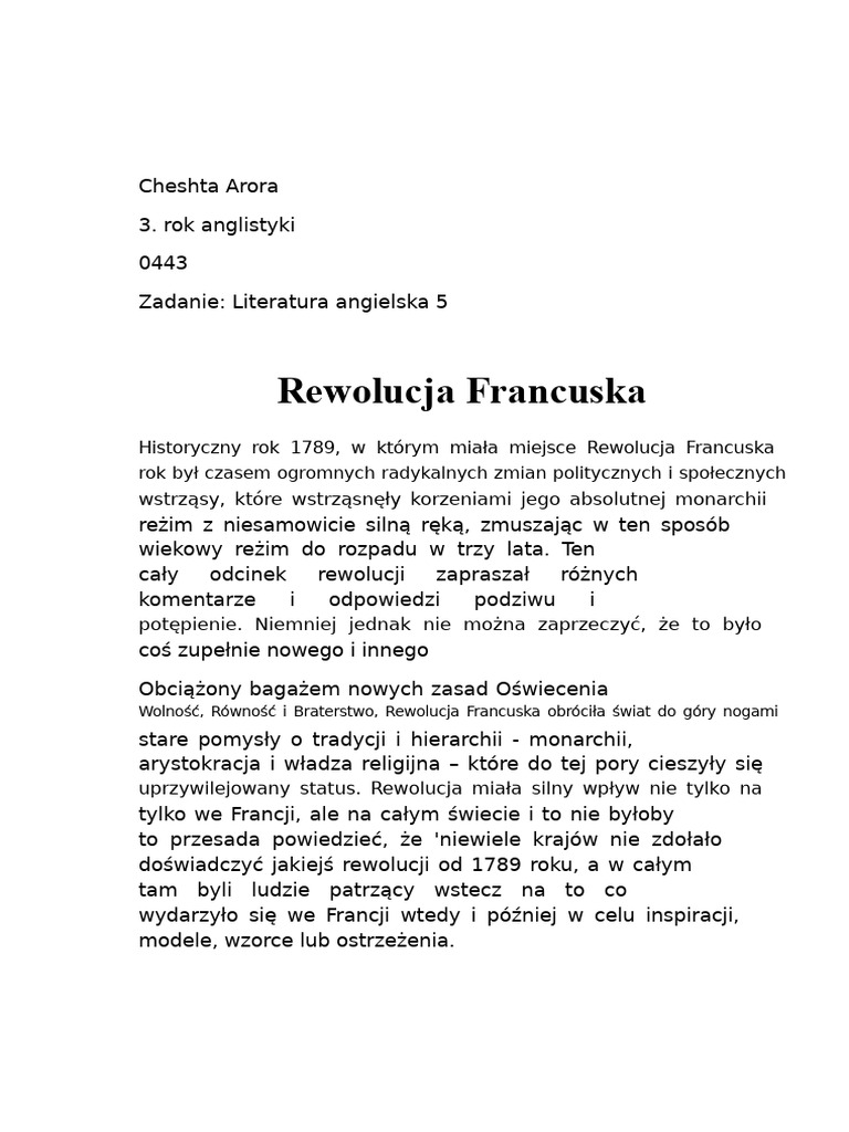 Rewolucja Francuska | PDF