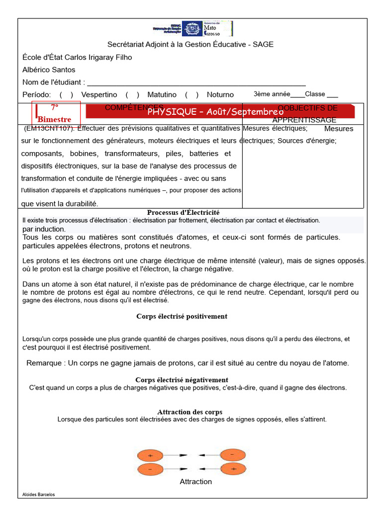 Exercices sur l'électrisation en physique | PDF | Électron | Électricité