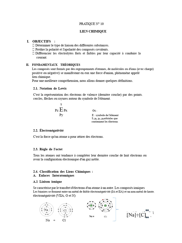 Types de liaisons chimiques et polarité | PDF | Liaison chimique ...