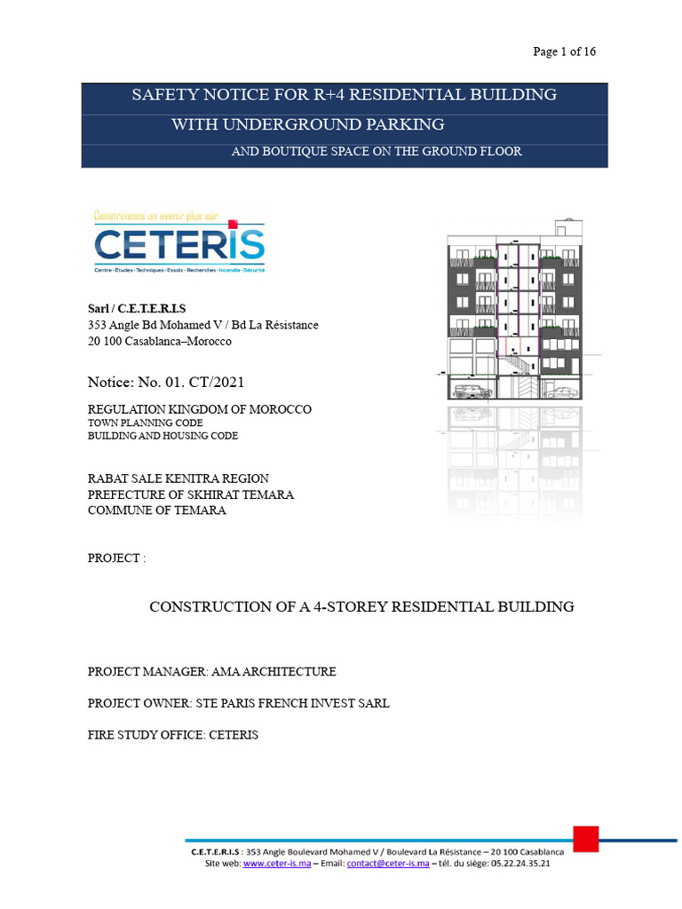 Safety Notice: R+4 Residential Building | PDF | Stairs | Building