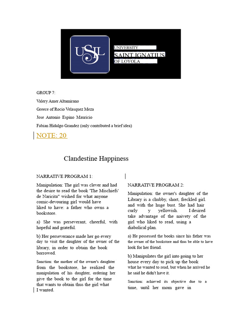 Narrative Program | PDF