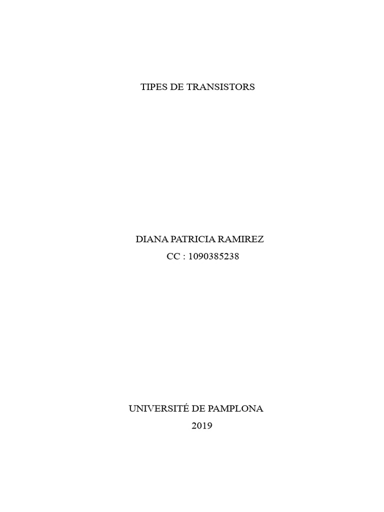 Types de Transistors Électroniques | PDF | Transistor | Transistor ...