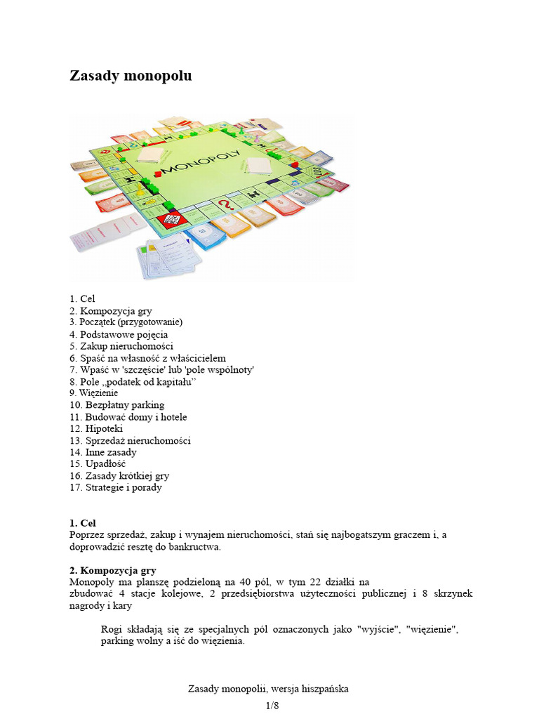 Zasady Monopoly | PDF