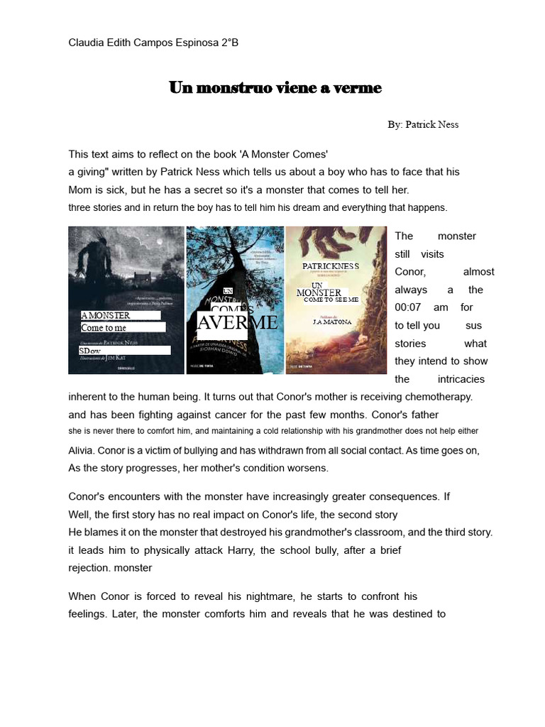 A Monster Calls To See Me, Partner | PDF | Psychology | Behavioural ...