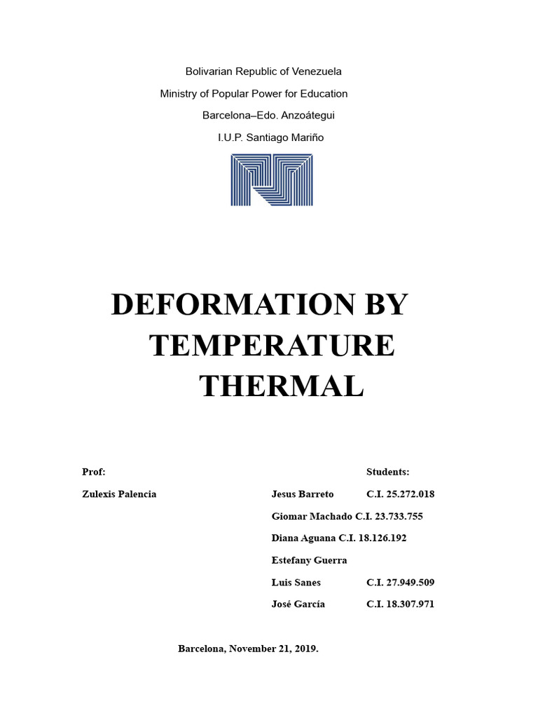 Temperature Deformation | PDF | Deformation (Engineering) | Elasticity (Physics)