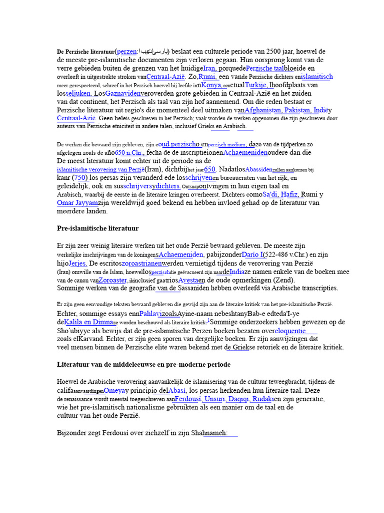 De Perzische Literatuur | PDF