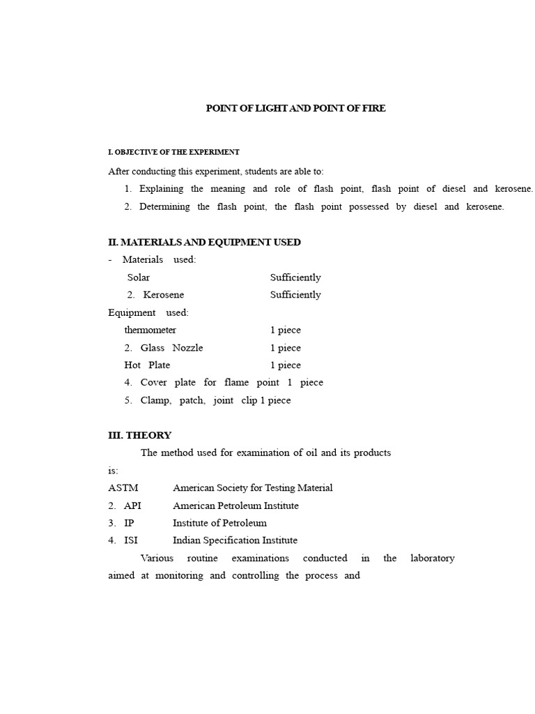 Flash Points of Fuels: Kerosene & Diesel | PDF | Fuel Oil | Diesel Fuel
