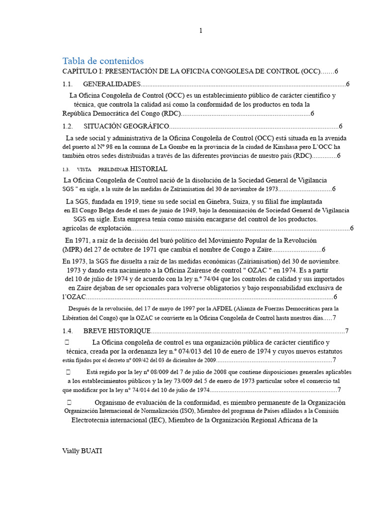 Informe de Prácticas Occ Vially Corregido | PDF | Calidad (comercial ...