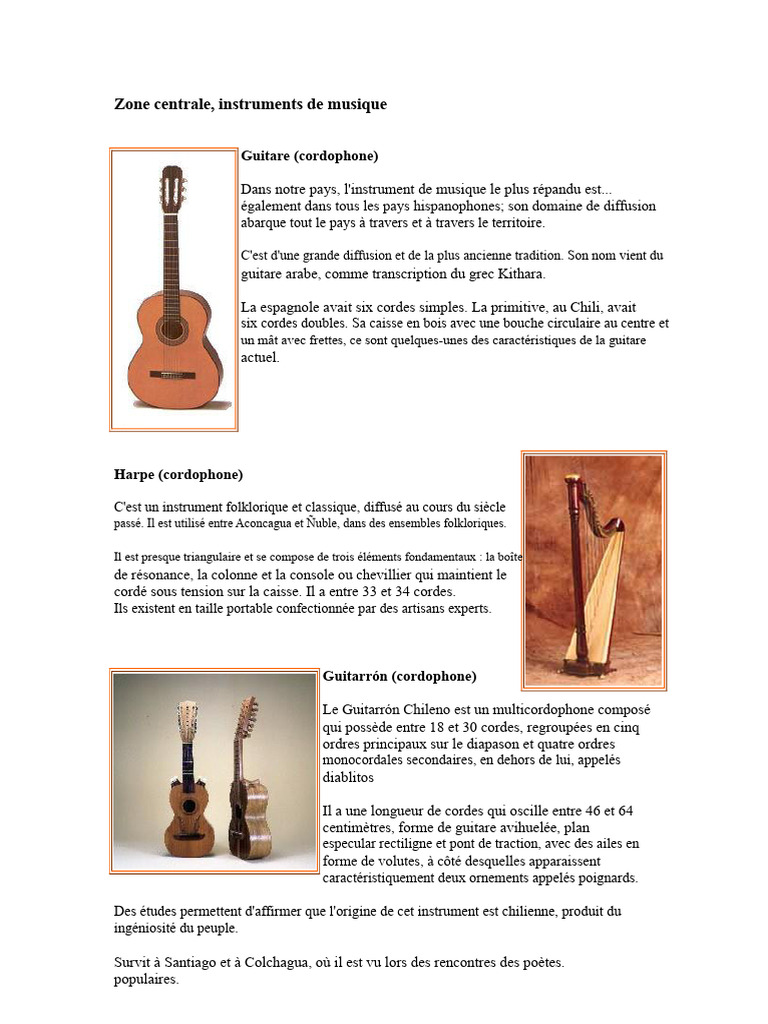 Instruments de musique de la zone centrale | PDF | Guitares ...