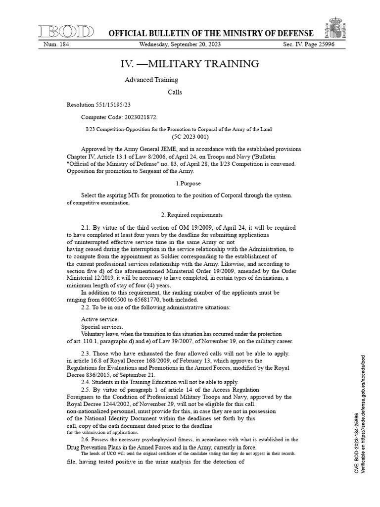 Promotion to Corporal: Requirements & Process | PDF | Criminal Record