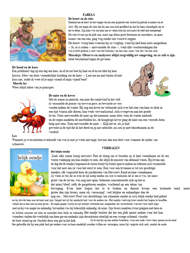 3 FABELS Anecdotes Verhalen | PDF