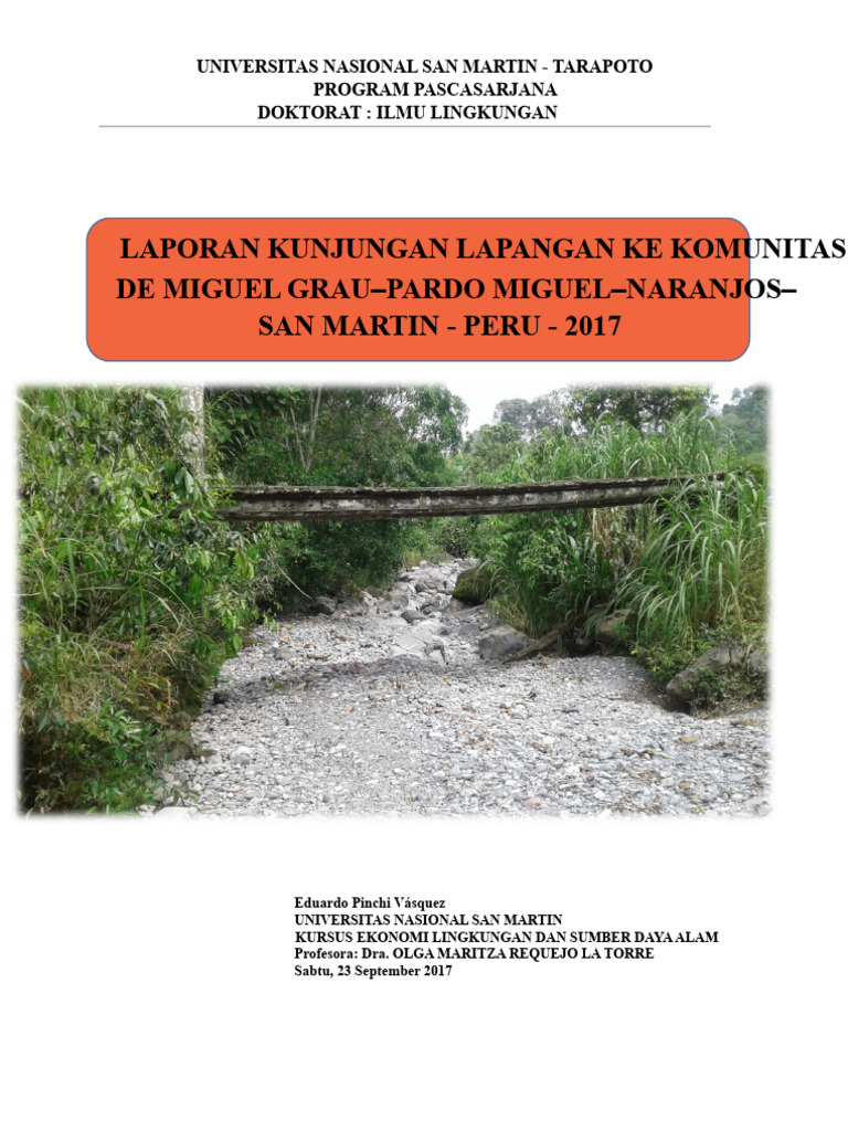 Laporan Kunjungan Lapangan - Miguel Grau - Naranjos | PDF