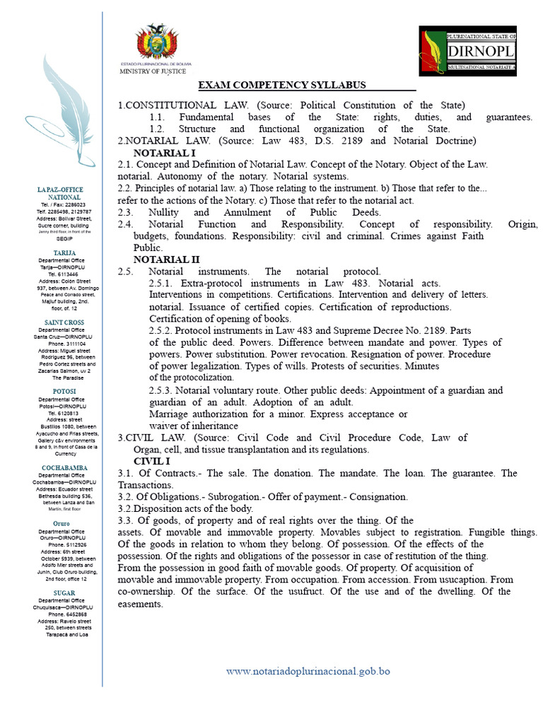 Exam Competency Syllabus Overview | PDF | Civil Law (Common Law ...