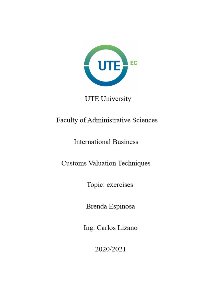 Customs Valuation Techniques Exercises | PDF | Business | Economies