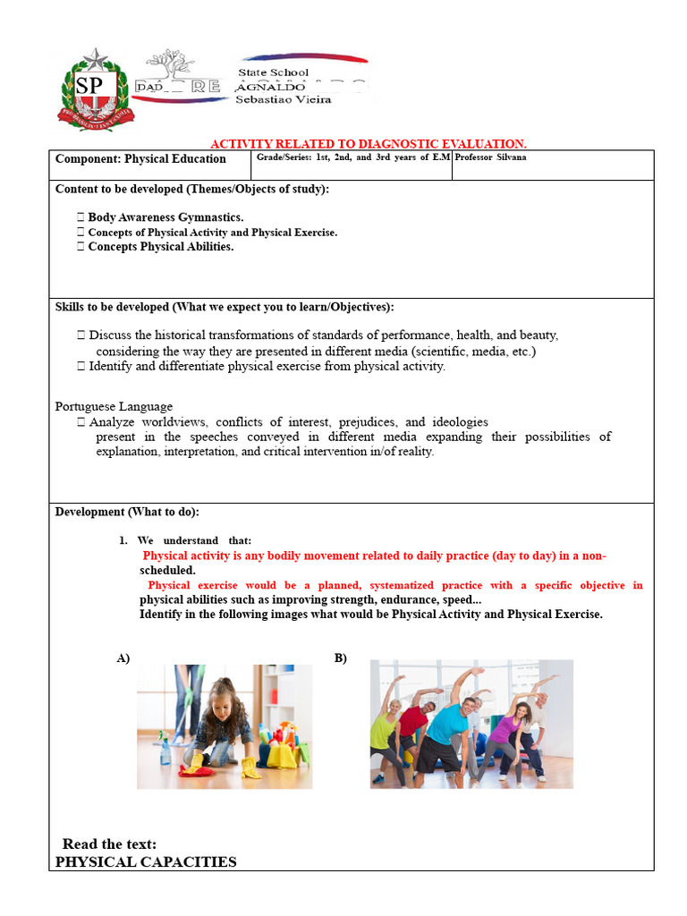 Diagnostic Evaluation in Physical Education | PDF