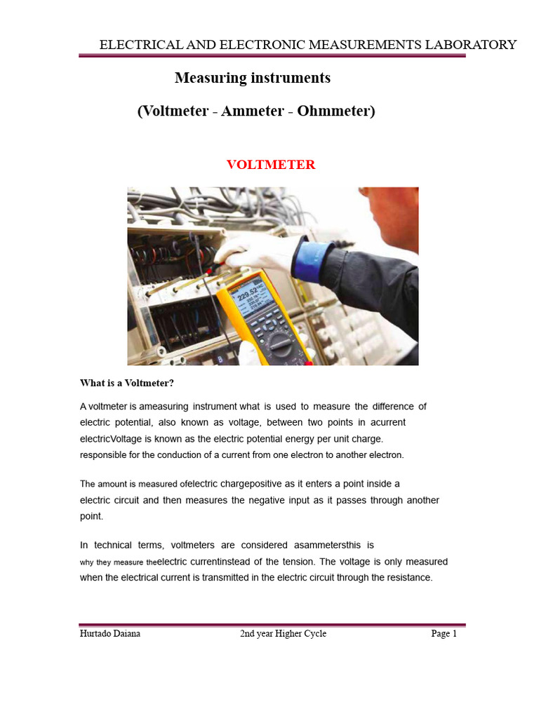 Voltmeter, Ammeter, and Ohmmeter | PDF | Voltage | Electric Current