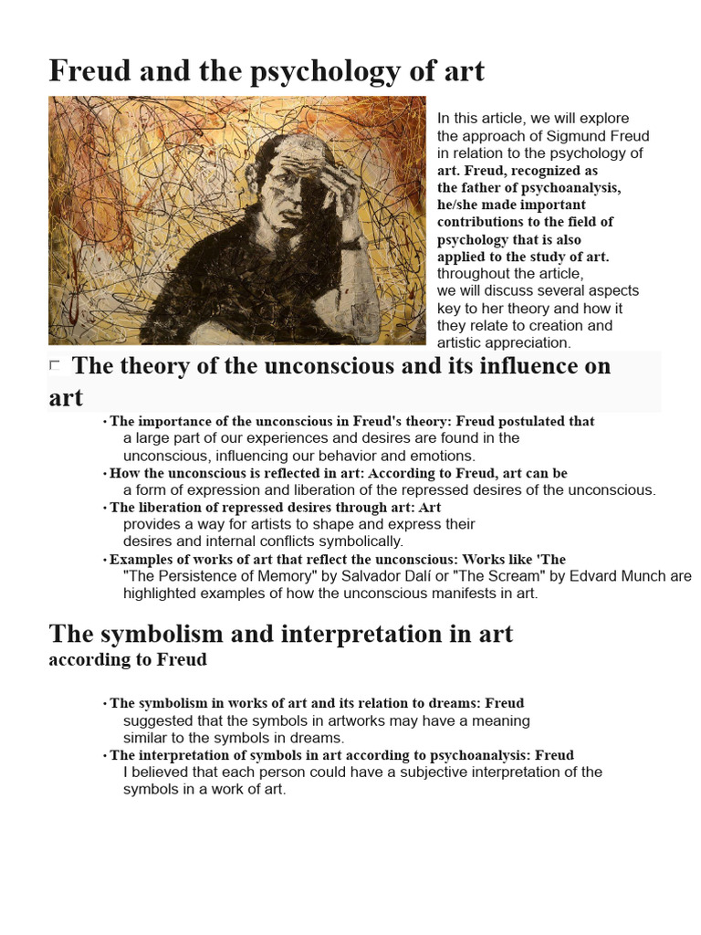 Freud's Influence on Art Psychology | PDF | Psychoanalysis | Sigmund Freud