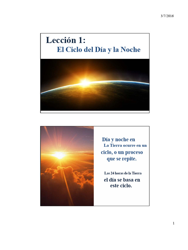 01-El Ciclo Del Día y La Noche | PDF | Tierra | Dom