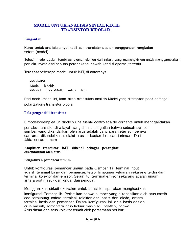Pemodelan Transistor BJT | PDF