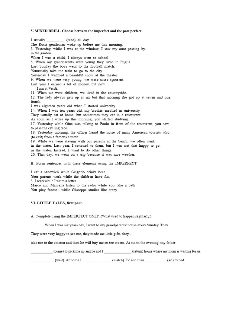 Imperfect Vs Present Perfect | PDF | Cinderella | Folklore