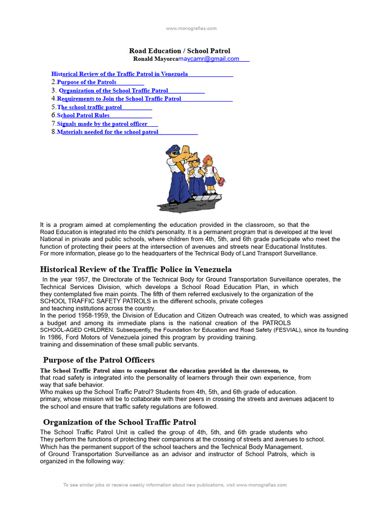 School Traffic Patrol Guide in Venezuela | PDF | Traffic | Traffic Light