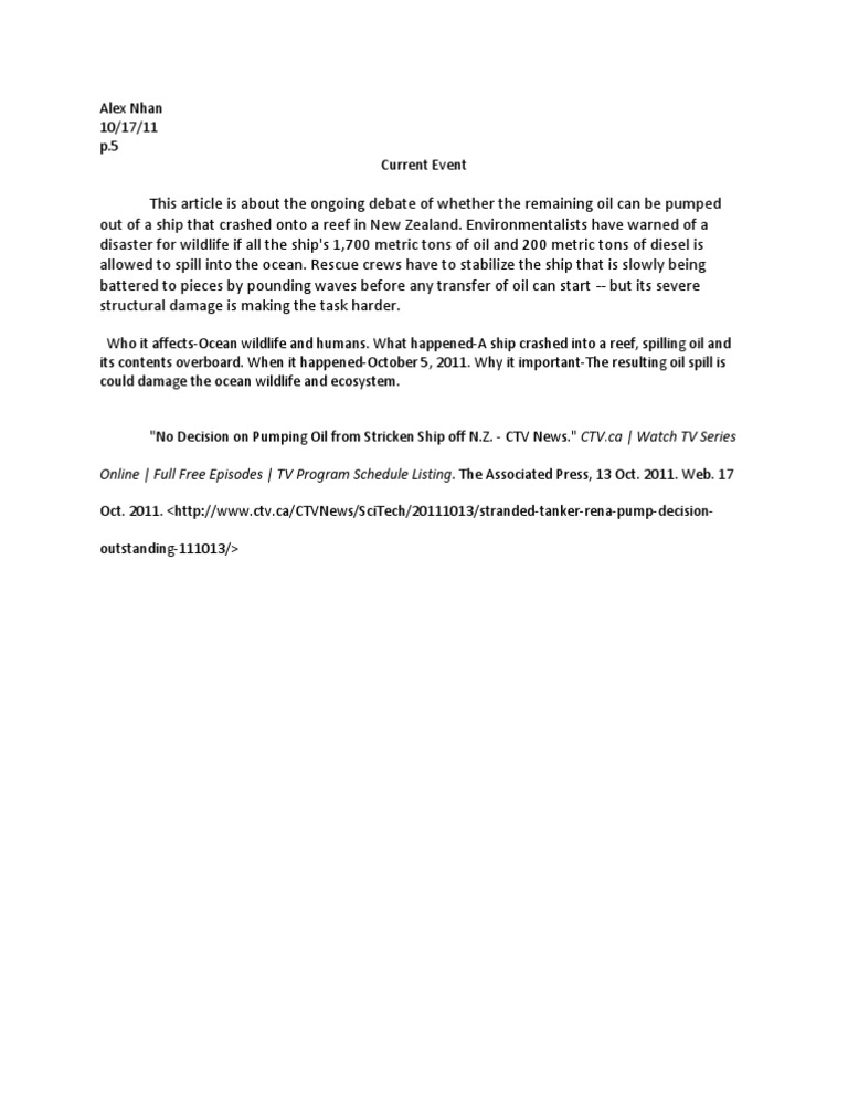 Marine Science Current Event October | PDF