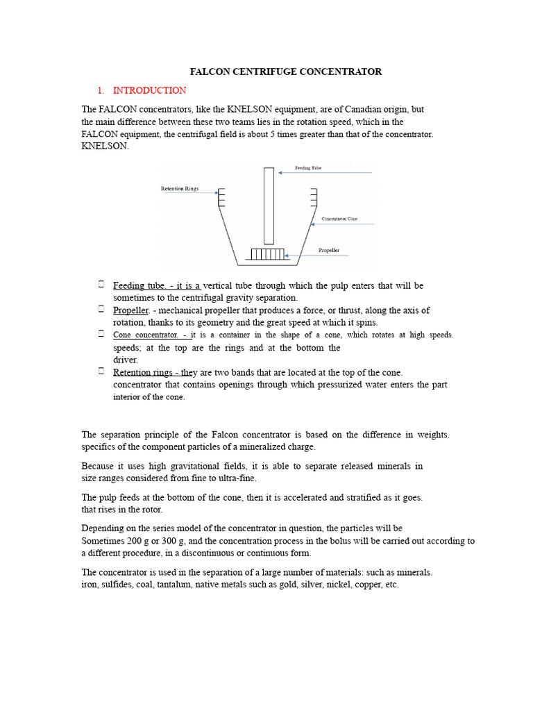 Falcon Centrifuge Concentrator Overview | PDF | Weight | Centrifuge