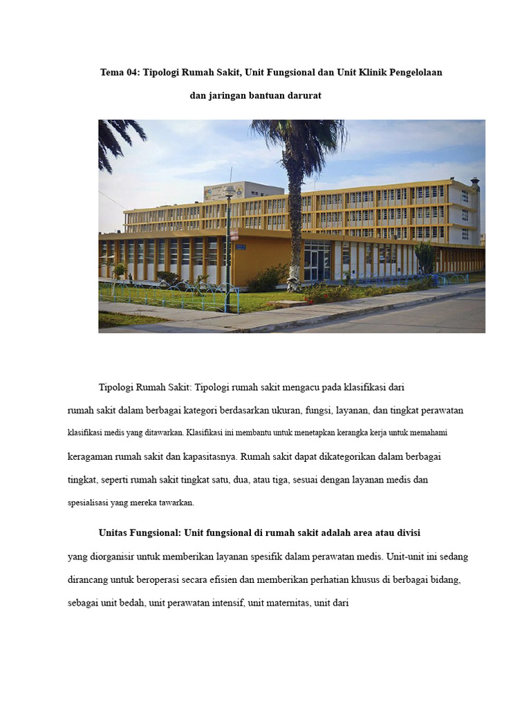 Tipologi dan Manajemen Rumah Sakit | PDF