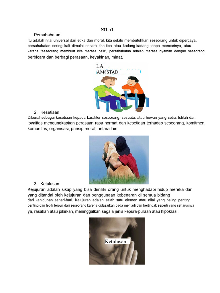 12 Nilai Moral Penting dalam Kehidupan | PDF