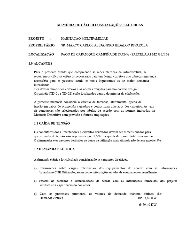 Ie0028-2021 Memória Instalações Elétricas - Habitação Multifamiliar ...