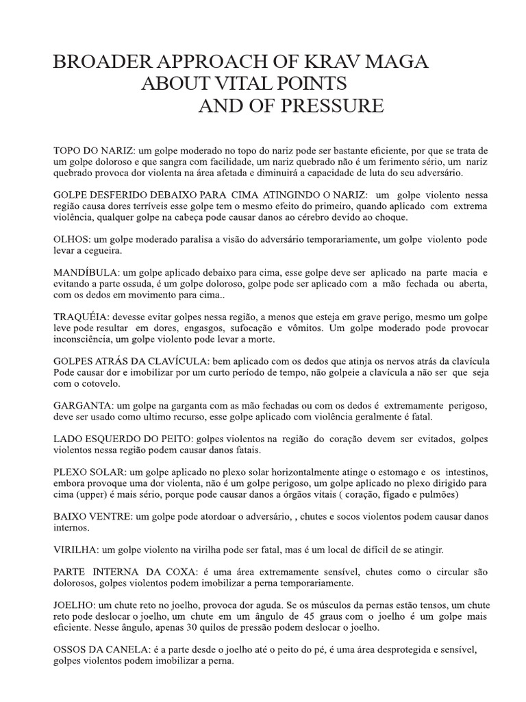 KRAV MAGA and the Pressure Points Used in Fighting | PDF | Krav Maga