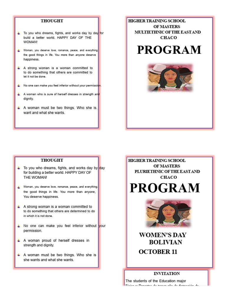 International Women's Day Program | PDF | Chess Openings | Chess