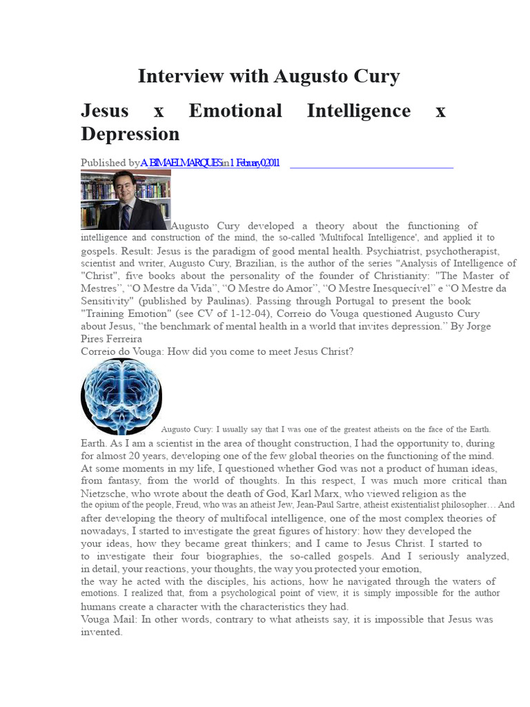 Cury on Jesus and Mental Health Insights | PDF | Jesus | Intelligence