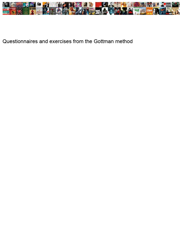 Gottman Method Exercises for Couples | PDF | Psychotherapy | Intimate ...