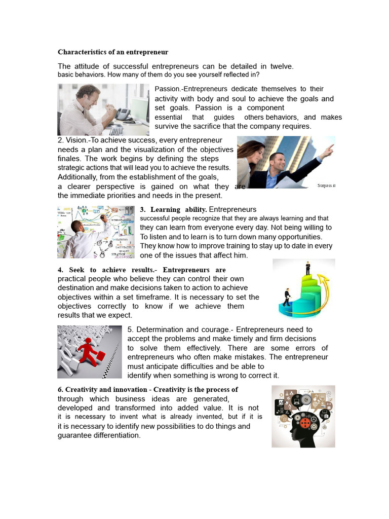 Key Traits of Successful Entrepreneurs | PDF | Entrepreneurship | Goal