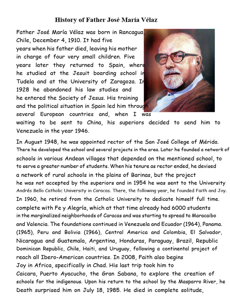 Story of Father José María Vélaz | PDF