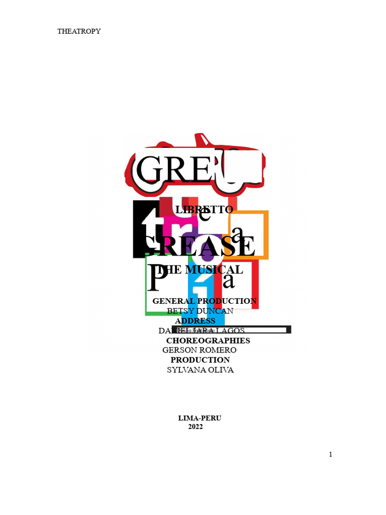 Grease Musical Production Overview | PDF