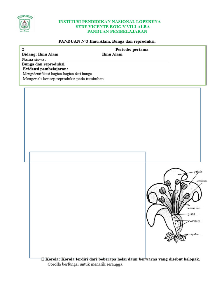 PANDUAN NO. 3 Bunga Dan Reproduksi Tumbuhan | PDF